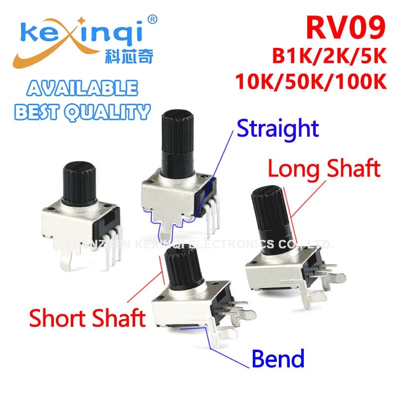 10pcs RV09 แนวตั้งแนวนอนประเภท B1K 2K 5K 10K 50K 100K เสียงปริมาณ ...