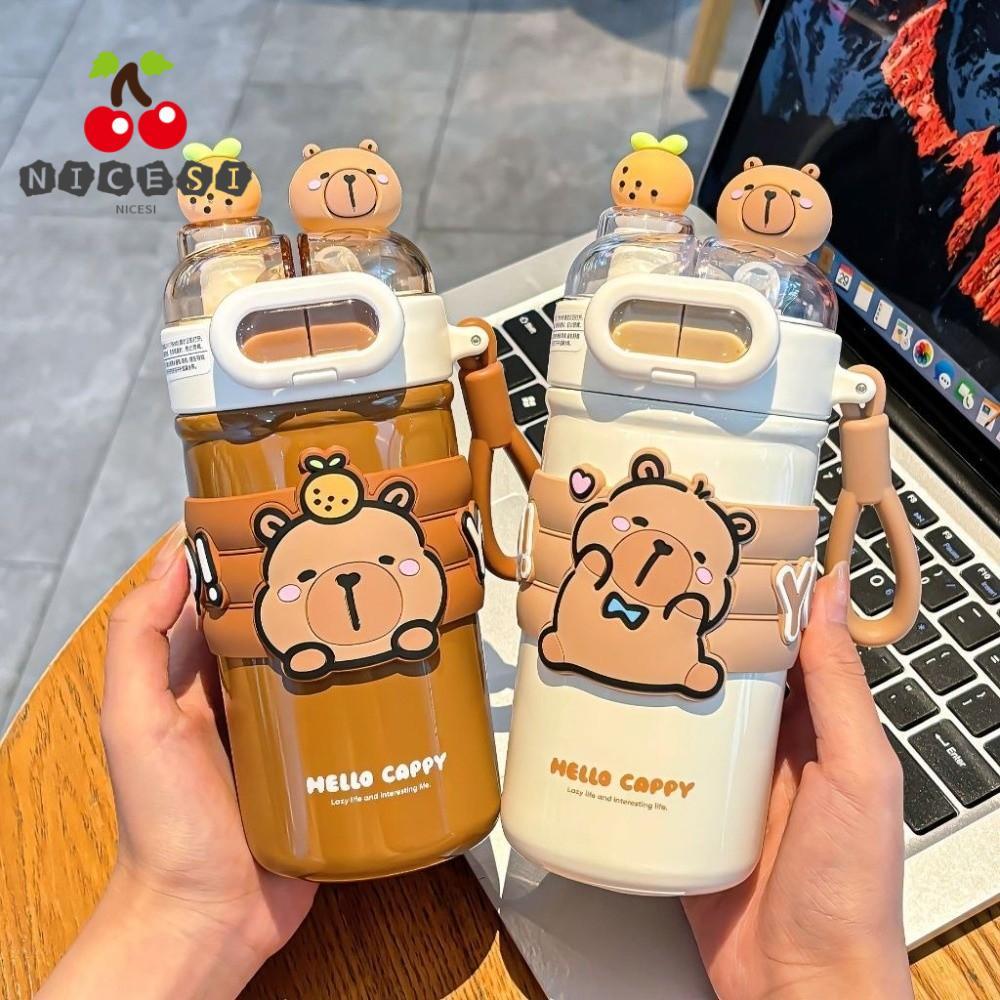 NICESI ถ้วยสูญญากาศ, น่ารัก Capybara 520ML 316 ถ้วยสแตนเลส, ฉนวนกันความร้อนหรือความเย็นความจุสูง ...