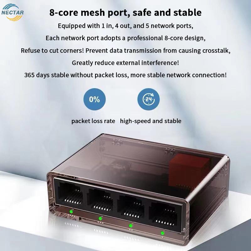 TAR 1000Mbps 5 พอร์ต Ethernet Switch Gigabit Ethernet สมาร์ท Switcher ...