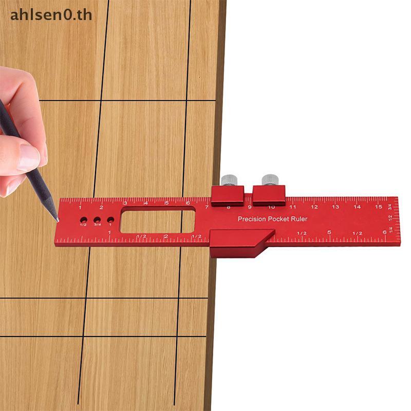 Ahlsen0 Precision T ประเภทไม้บรรทัดกระเป๋านิ้วเมตริกเครื่องมือวัดสไลด์หยุดสําหรับช่างไม้ ...