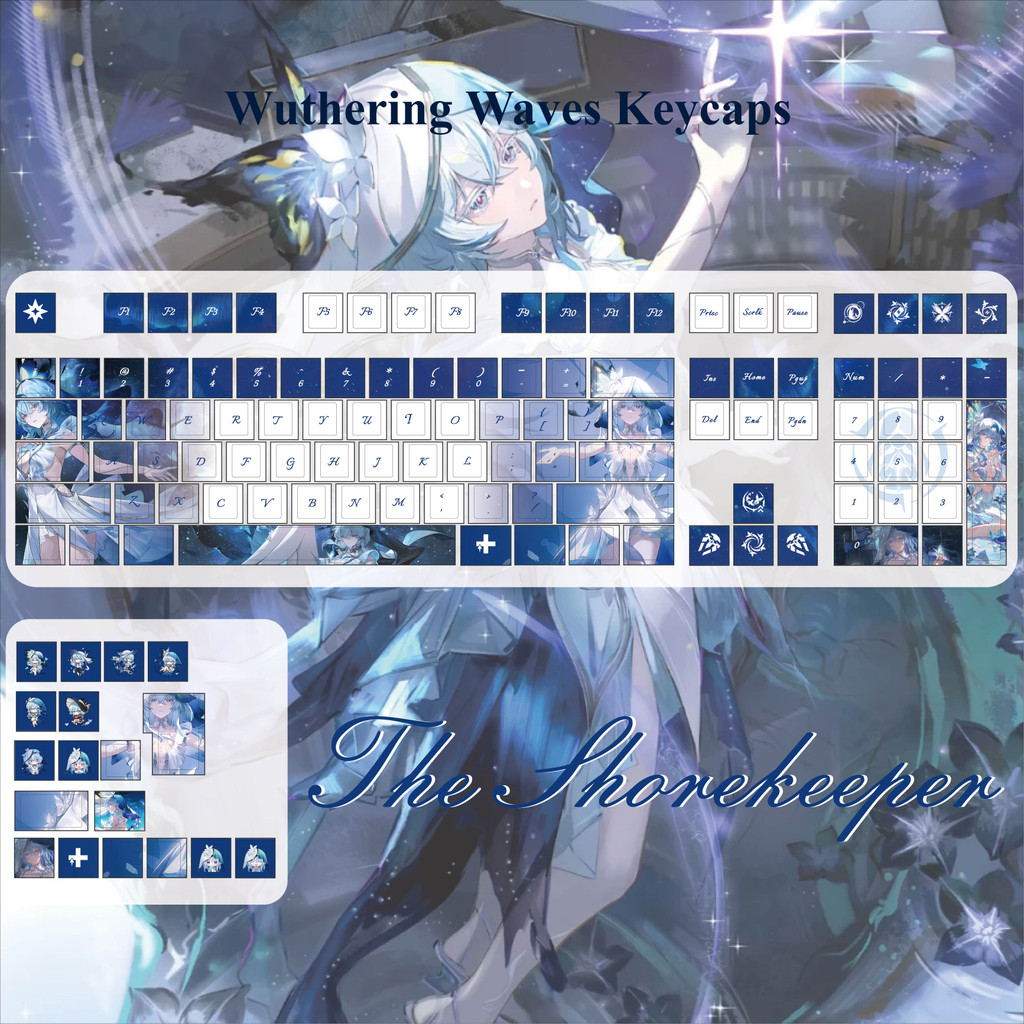 Wuthering Waves The Shorekeeper Keycaps โปรไฟล์เชอร์รี่ PBT 120 คีย์ ...