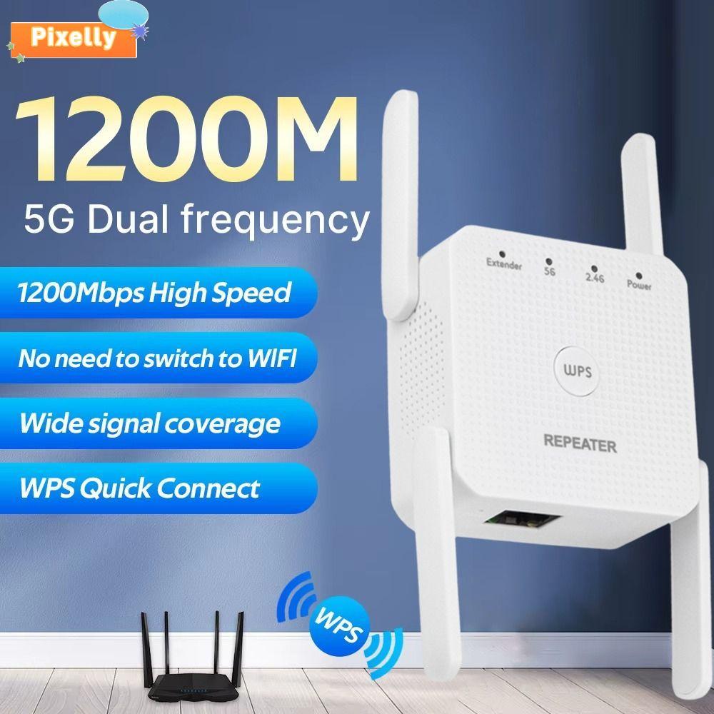 PIXELLY ตัวขยายสัญญาณ WiFi ขยายได้สูงสุด 200 เมตร Dual Band WiFi ...