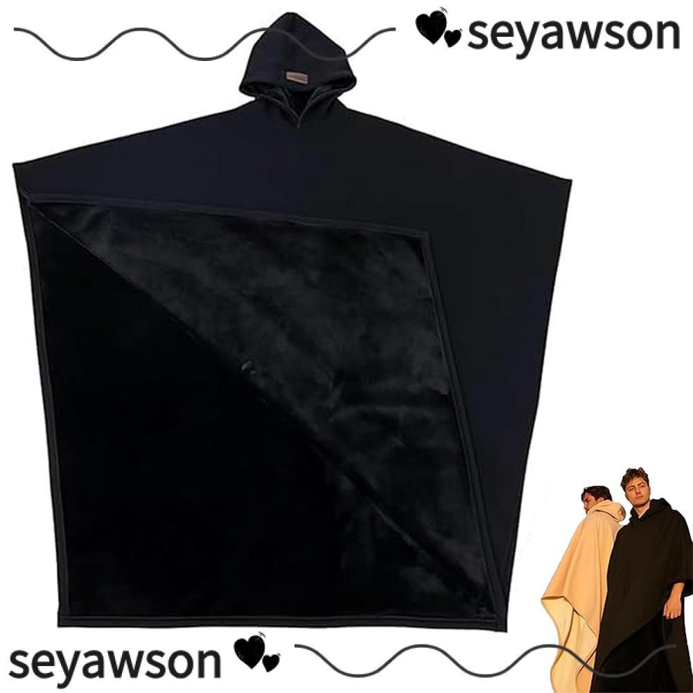 SEYAWSON Indio Cloak Hoodie สีทึบ ผ้าห่มพิเศษสำหรับพังก์และสวมใส่ง่าย ...