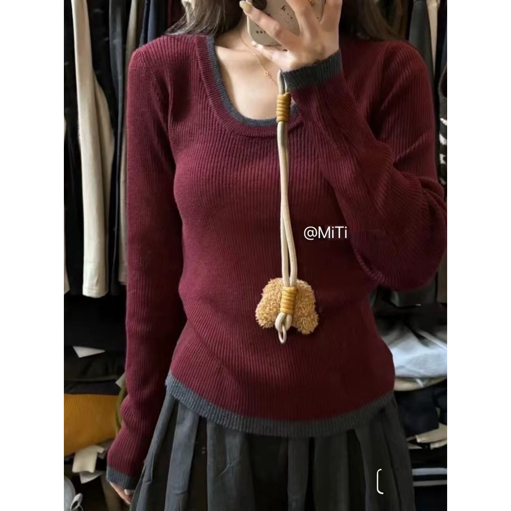 Balamy ต้นฤดูใบไม้ร่วงสไตล์ใหม่เวอร์ชั่นเกาหลี Classy Half High Collar ...