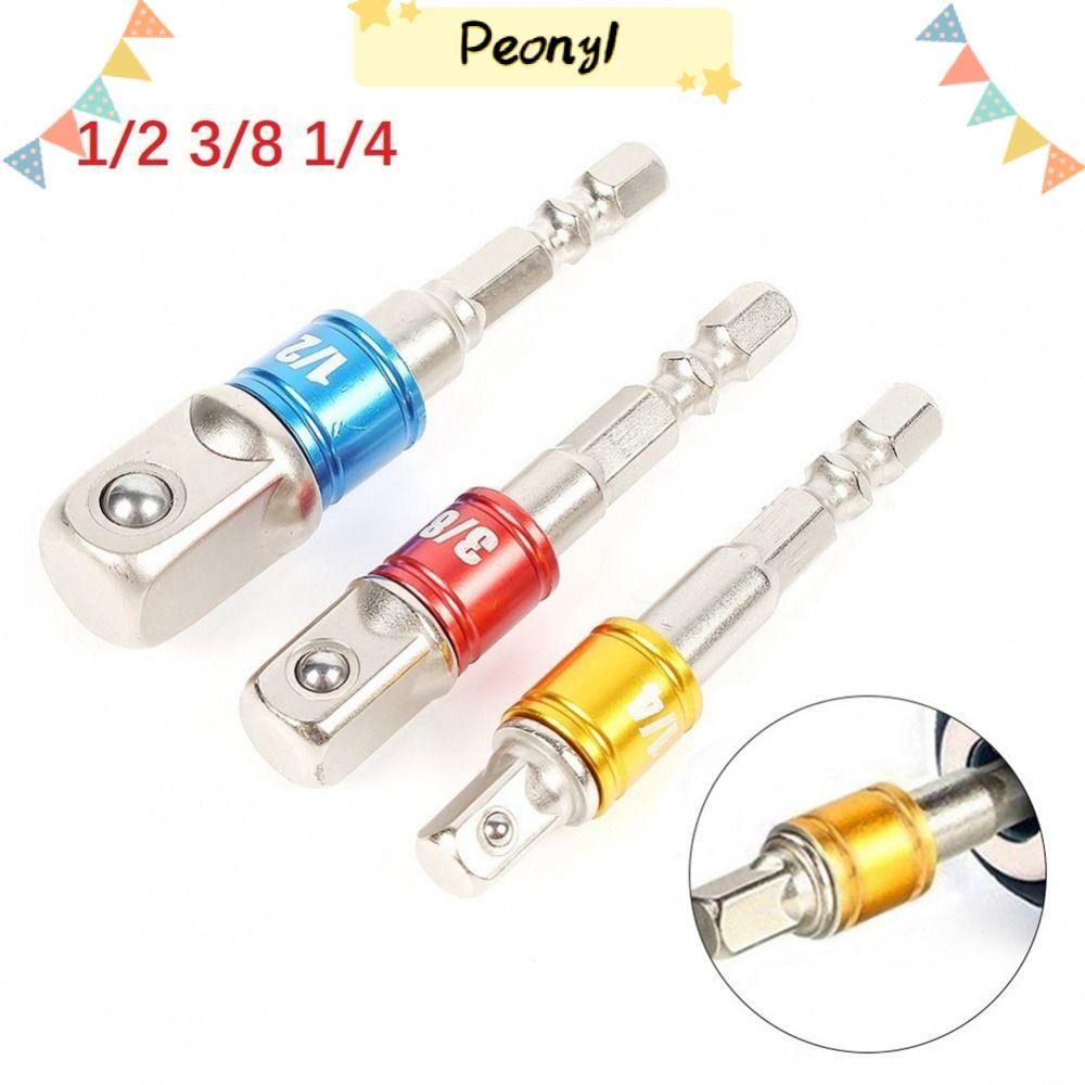 PEONY 3 ชิ้น Extended Converter, Hex Shank Extension Drill Bits Socket ...