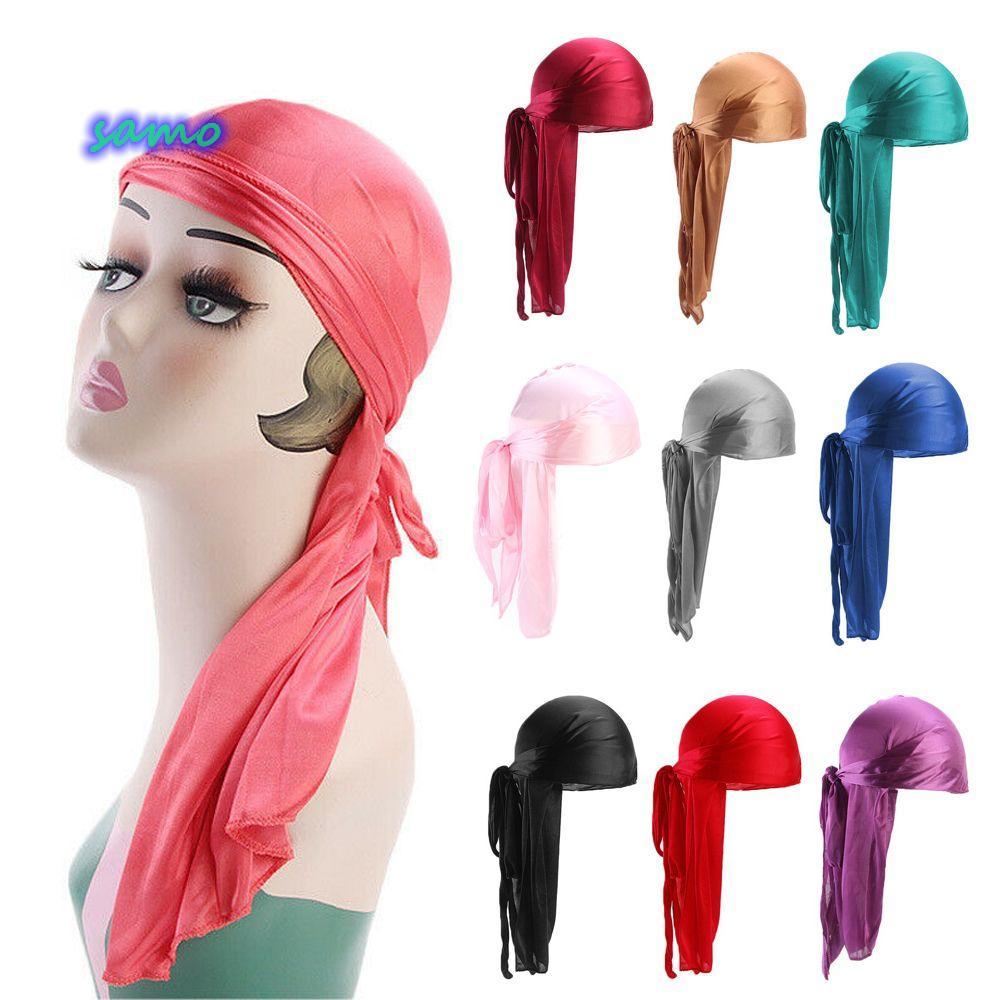 SAMO Silk Durag Elastic Adjustable Chemo Cap Cancer Head Scarf Headwrap ...