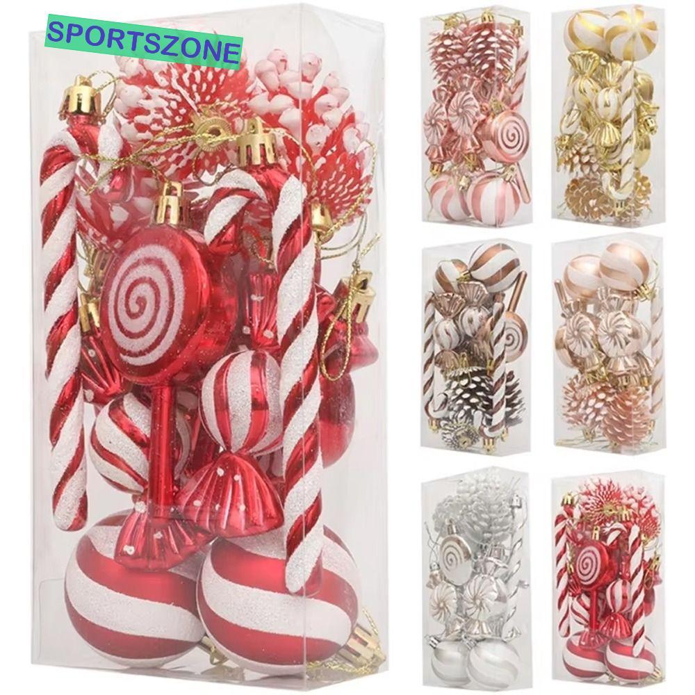 SPORTSZONE 13pcs Christmas Candy Ball จี้,พลาสติก Lollipop Pine Cone ...