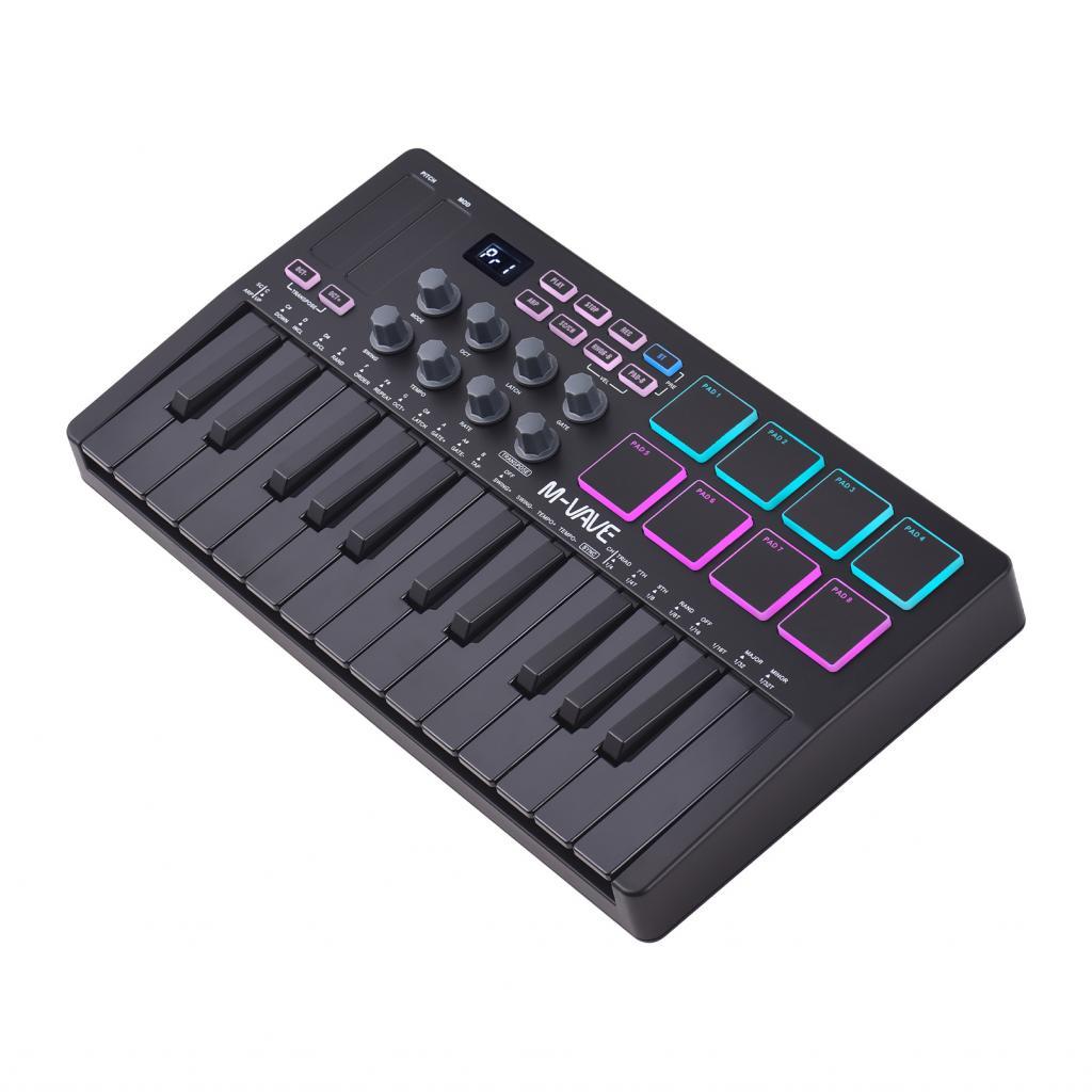 MIDI Keyboard Controller Beat Maker Machine ชาร์จ 25 คีย์แบบพกพาจัด Strike Pad RGB Backlight ...