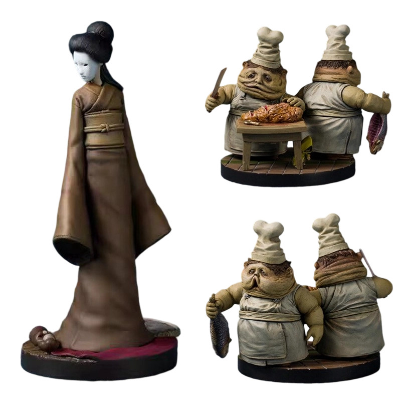 Little Nightmares Twin Chefs Butcher Lady Horror Adventure Scene Model ...