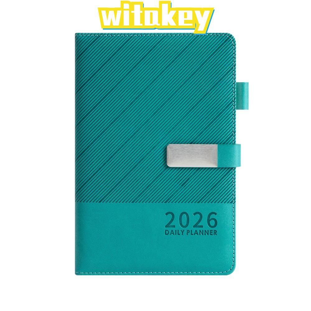 หนังสือวาระ WITAKEY, A5 To Do List 2026 Schedule Book, Portable Planner Reminder Textured PU ...