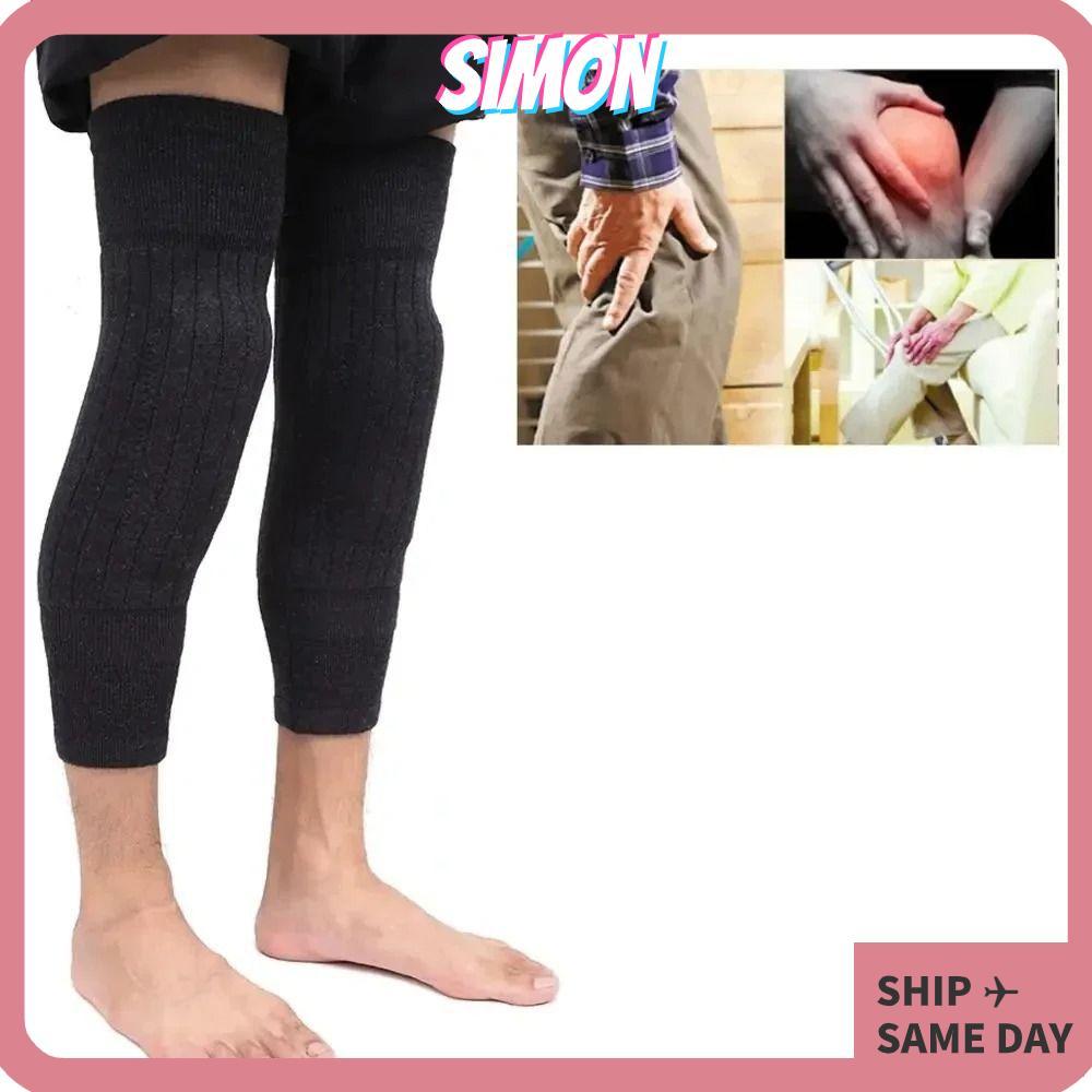 SIMON Knee Pads สีดำและสีเทา ทำจากวูลแคชเมียร์ ป้องกันความอบอุ่นที่ขา ...