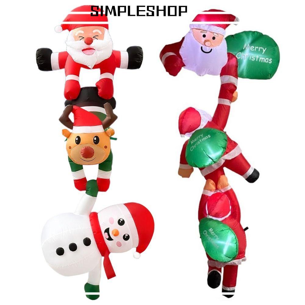 SIMPLESHOP ตุ๊กตาเป่าลมคริสต์มาส, ไฟ LED คริสต์มาสพองตกแต่ง, ของเล่นกลางแจ้ง DIY ของเล่นเป่าลม ...