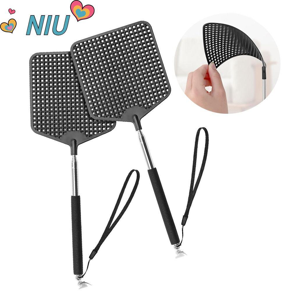 NIUYOUJS Telescopic Fly Swatters, สีดําจับ Flyswater, พรีเมี่ยม Heavy ...