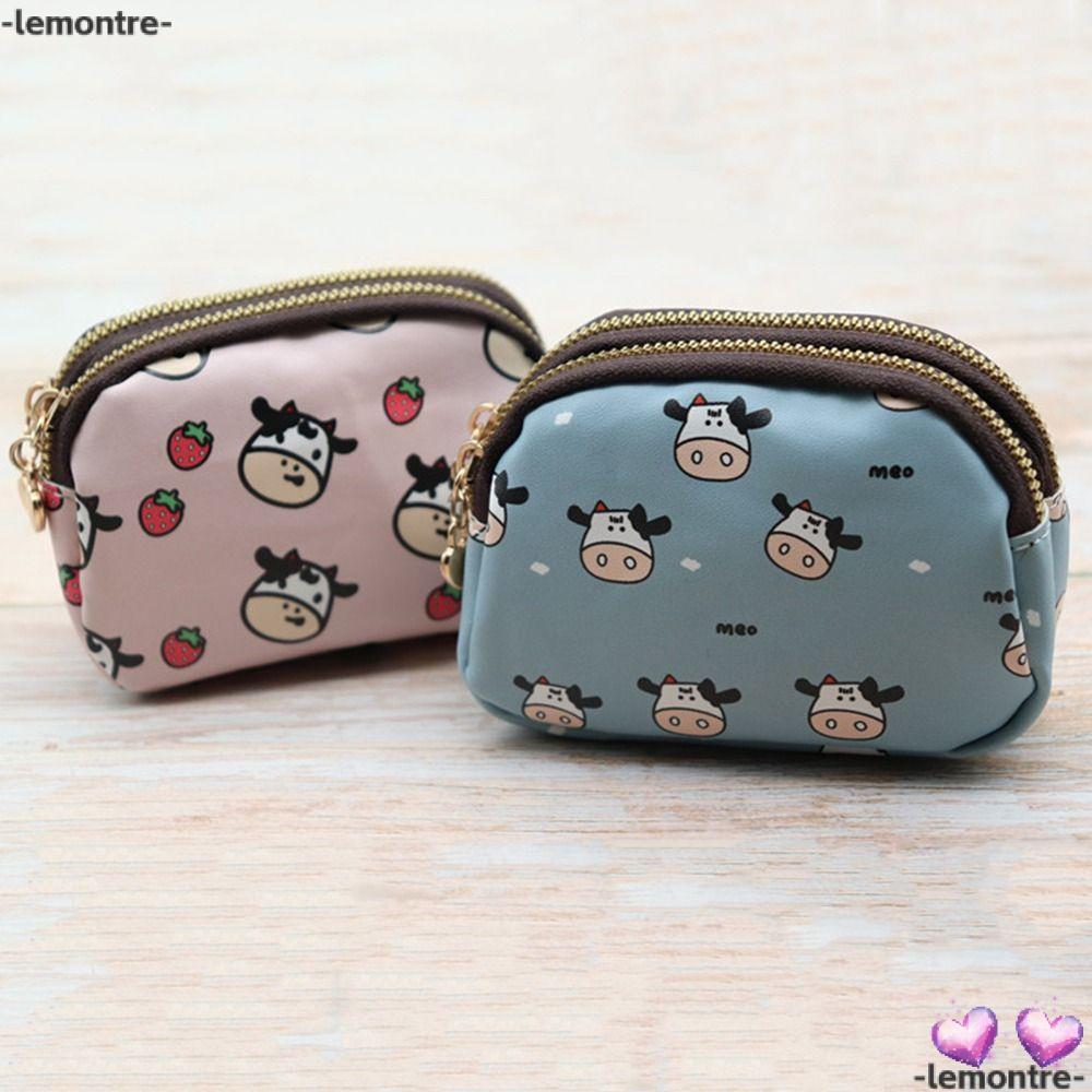 LEMONTE กระเป๋าลายวัวน่ารักสำหรับเหรียญและบัตร สไตล์นักเรียน | Shopee ...