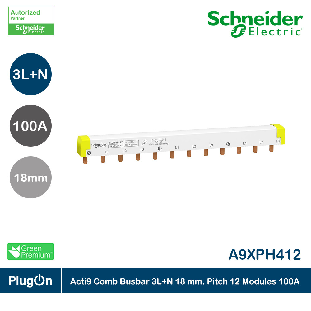 Schneider Electric Acti9 Comb Busbar 3L+N 18mm. Pitch 12 Modules 100A ...