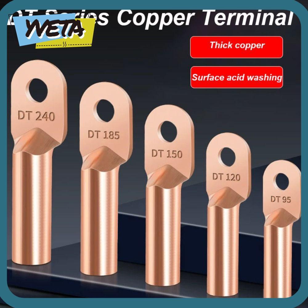 ขั้วต่อสายไฟ YVETA, ขั้วต่อทองแดงแบบไม่มีฉนวน DT, สายเคเบิลขั้วทองแดง Lug | Shopee Thailand