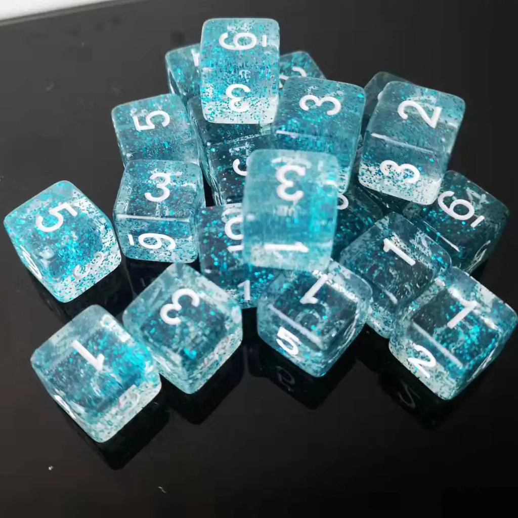 10 ชิ้น Polyhedral D6 ลูกเต๋าสําหรับ DND 6 ด้านสีเดสก์ท็อปเกม RPG ...