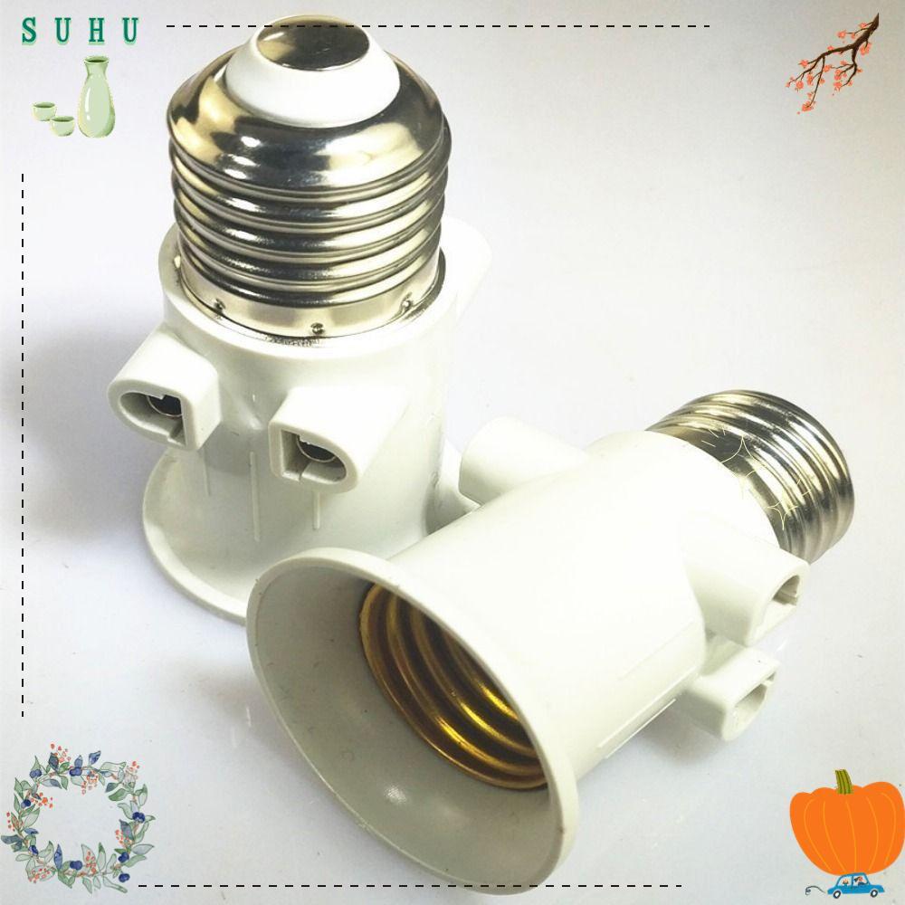 SUHU E27 EU อะแดปเตอร์หลอดไฟ LED, อะแดปเตอร์โคมไฟสีขาว EU Plug Connector, E27 ซ็อกเก็ตหลอดไฟ ...