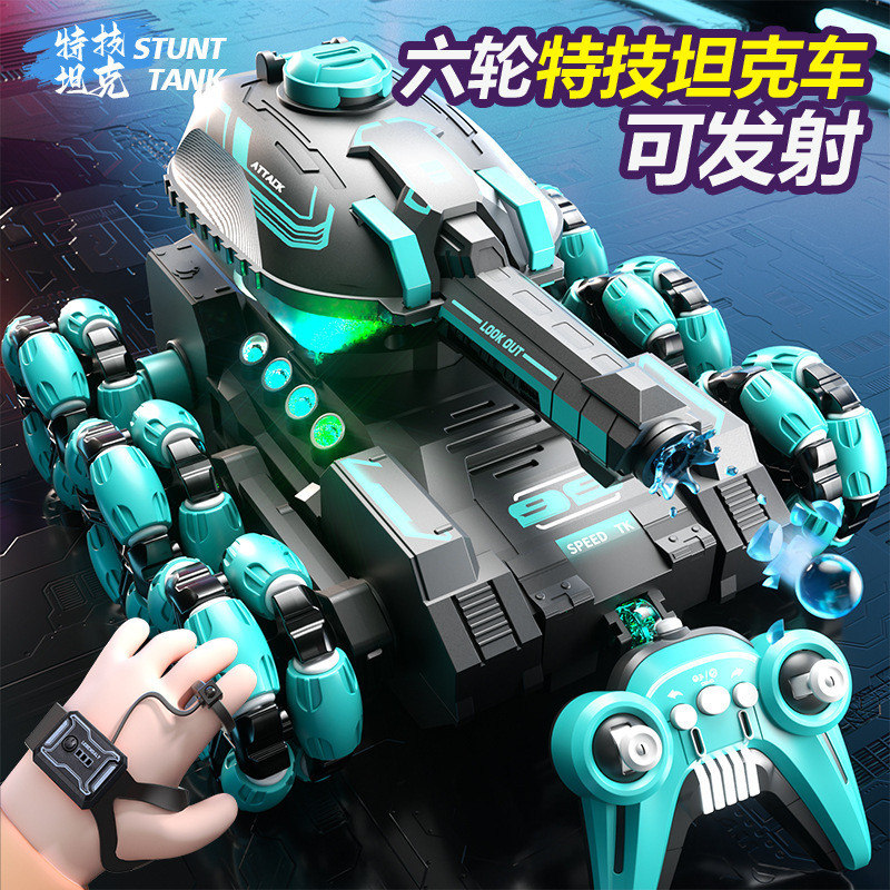 ถังควบคุมระยะไกลหกล้อ Stunt Car Gesture Sensor Deformation Swing Arm ...