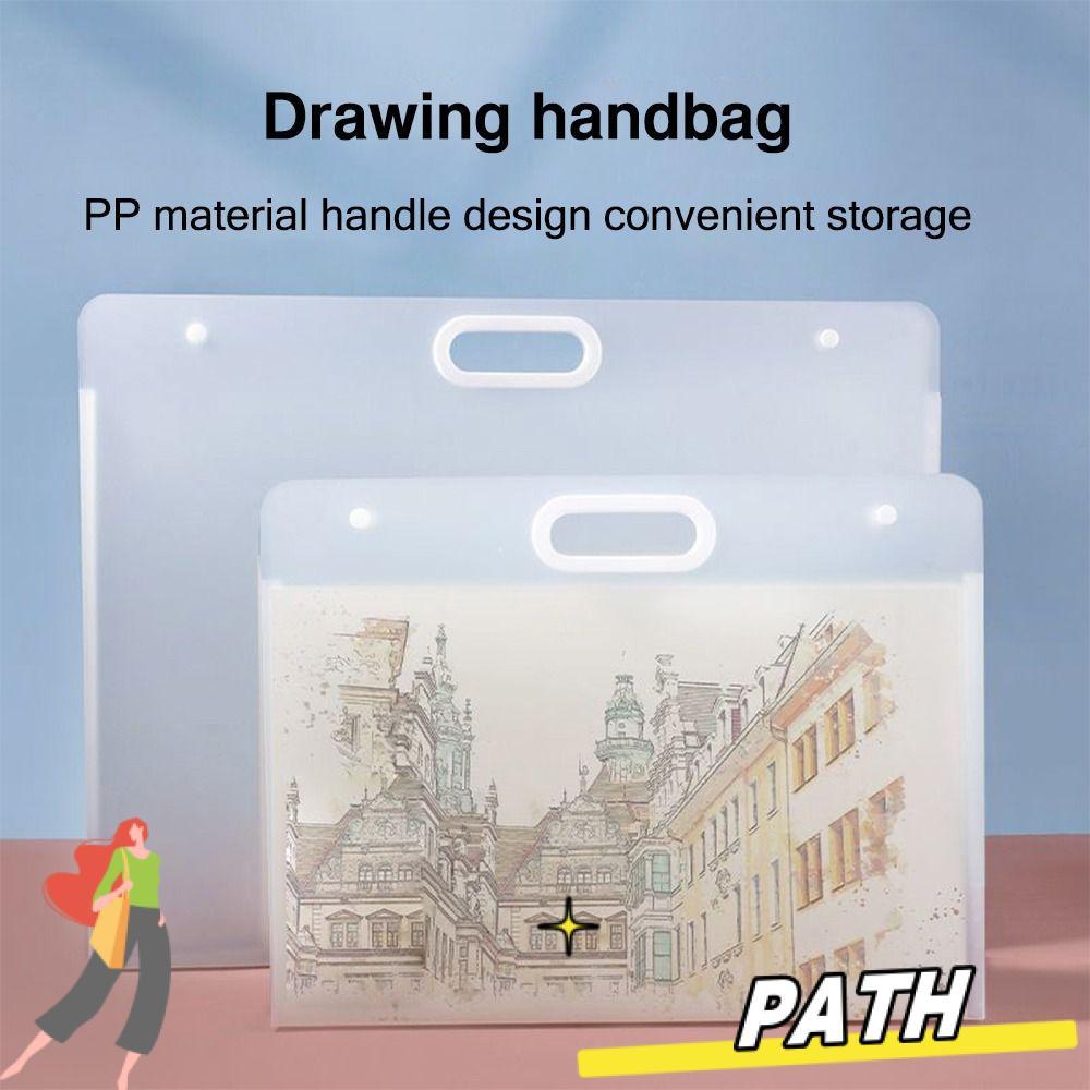 โฟลเดอร์ไฟล์ PATH, A2/A3/A4 กระเป๋าเก็บกระดาษภาพวาดแบบพกพา, กันน้ําโปร่งใส 4K/8K/16K อัลบั้มรูป ...