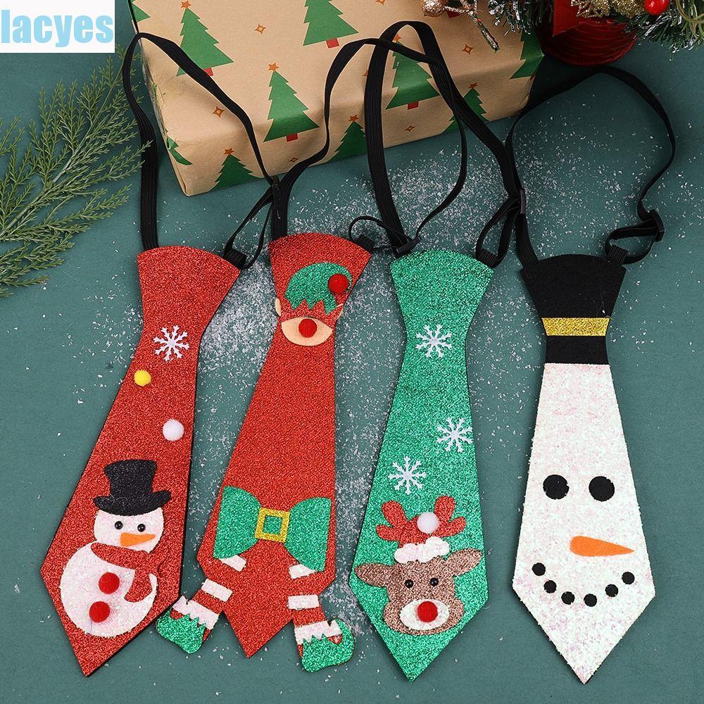 LAYES Felt Christmas Ties, ปรับ Shiny Christmas Tree Felt Tie, Creative ...