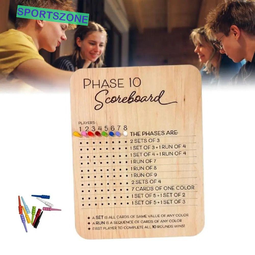 SPORTSZONE Phase Ten Scorecard, Round Tracker ทนทานเฟส 10 Score Board ...