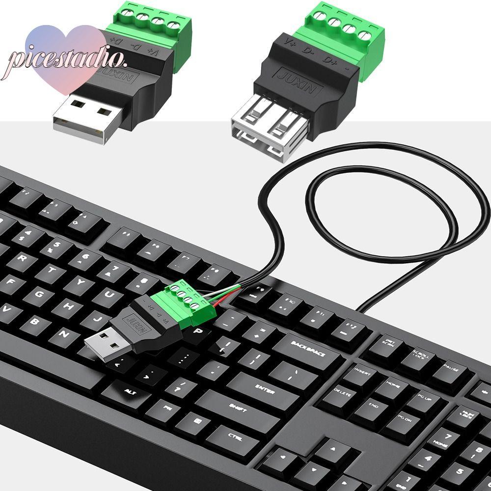 PICESTADIO ขั้วต่อ USB, USB 2.0 4 พิน USB Turn Terminal, หลีกเลี่ยง ...
