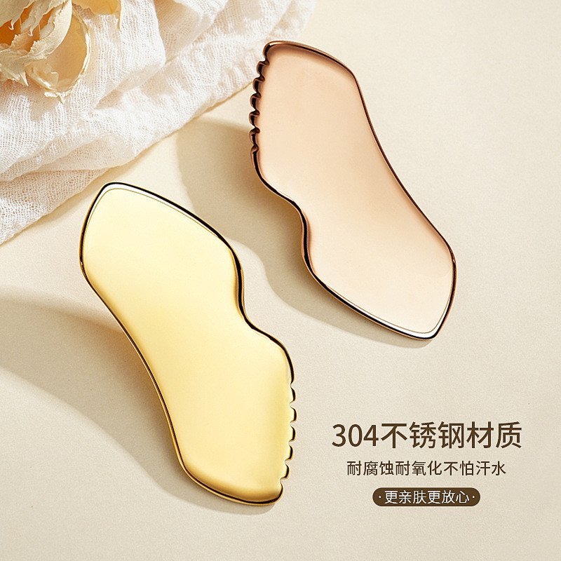 เกียร์ Lip Shape Scraper 304 สแตนเลส Scraper นวด Board Facial Beard ...