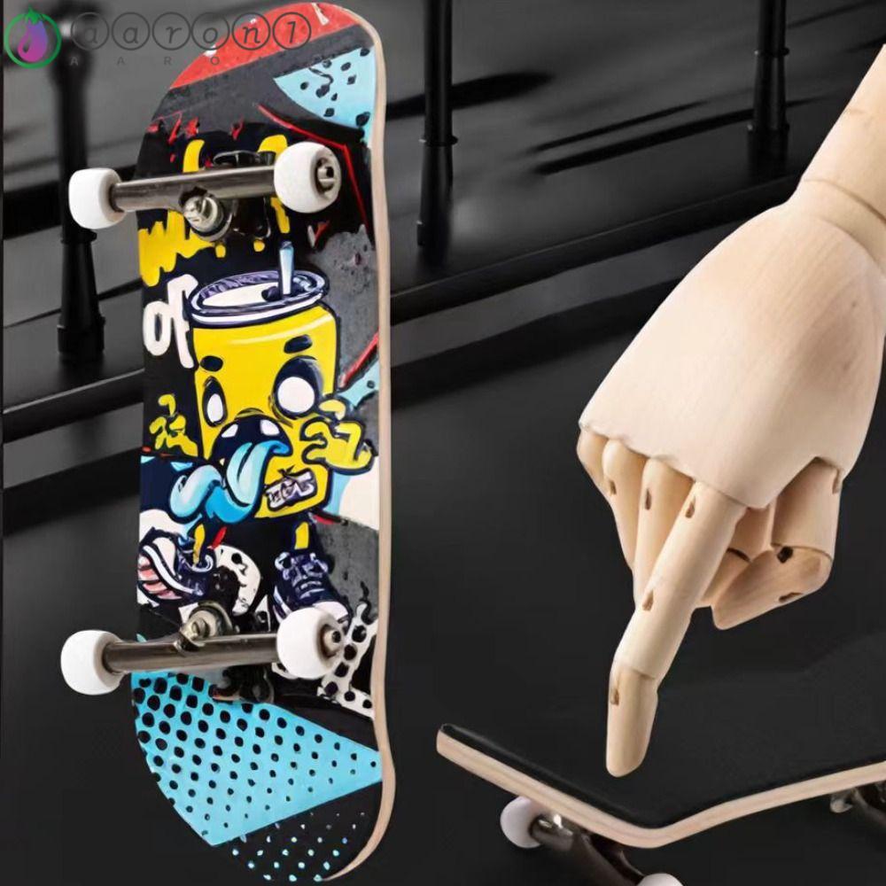 AARON1 DIY ไม้ Fingerboard, 5 ชั้นโลหะวงเล็บนิ้วมือ SkateBoard,สเก็ต ...