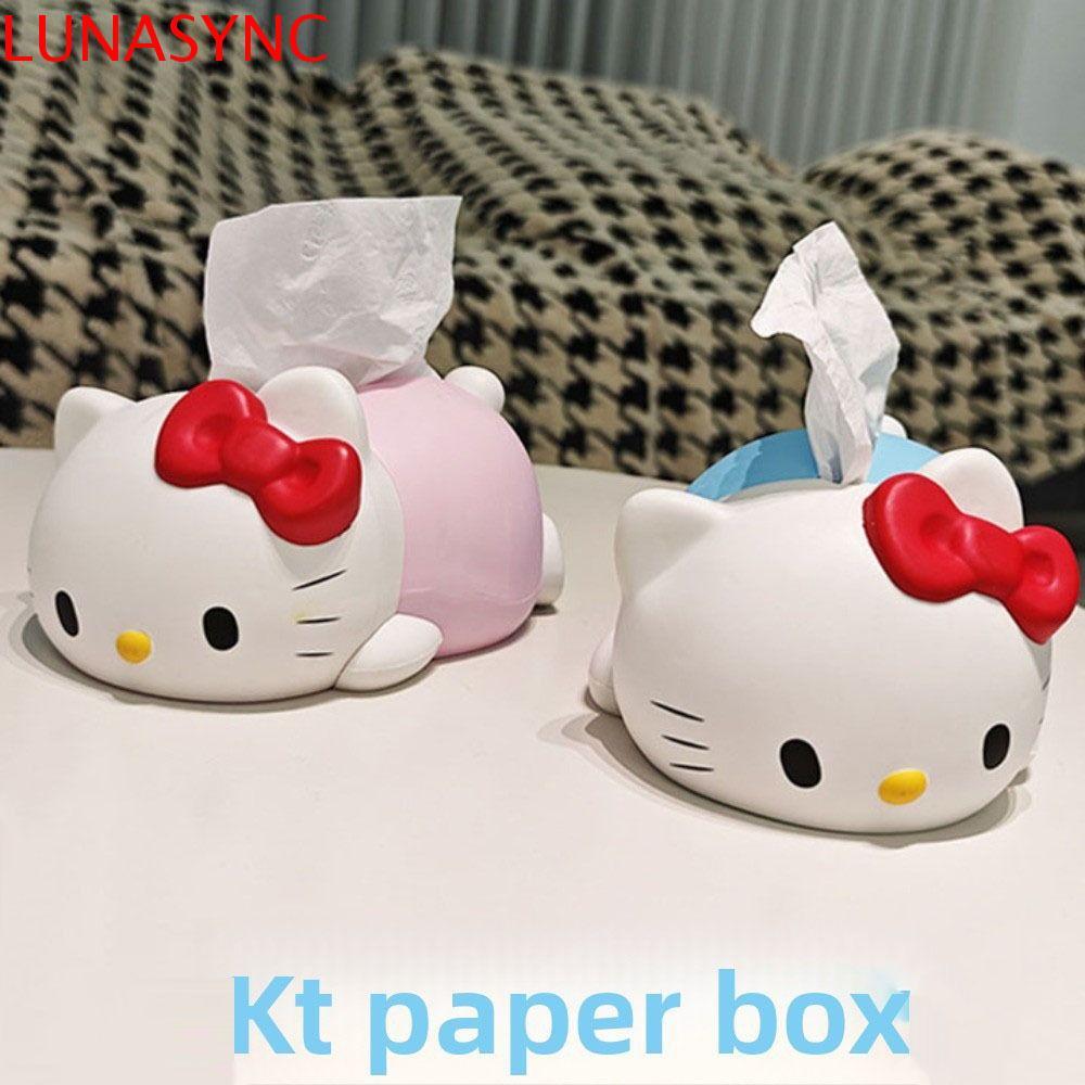 LUNASYNC Kitty Tissue Box,รูปตุ๊กตาของเล่น Kt Cat กล่องเก็บทิชชู ...
