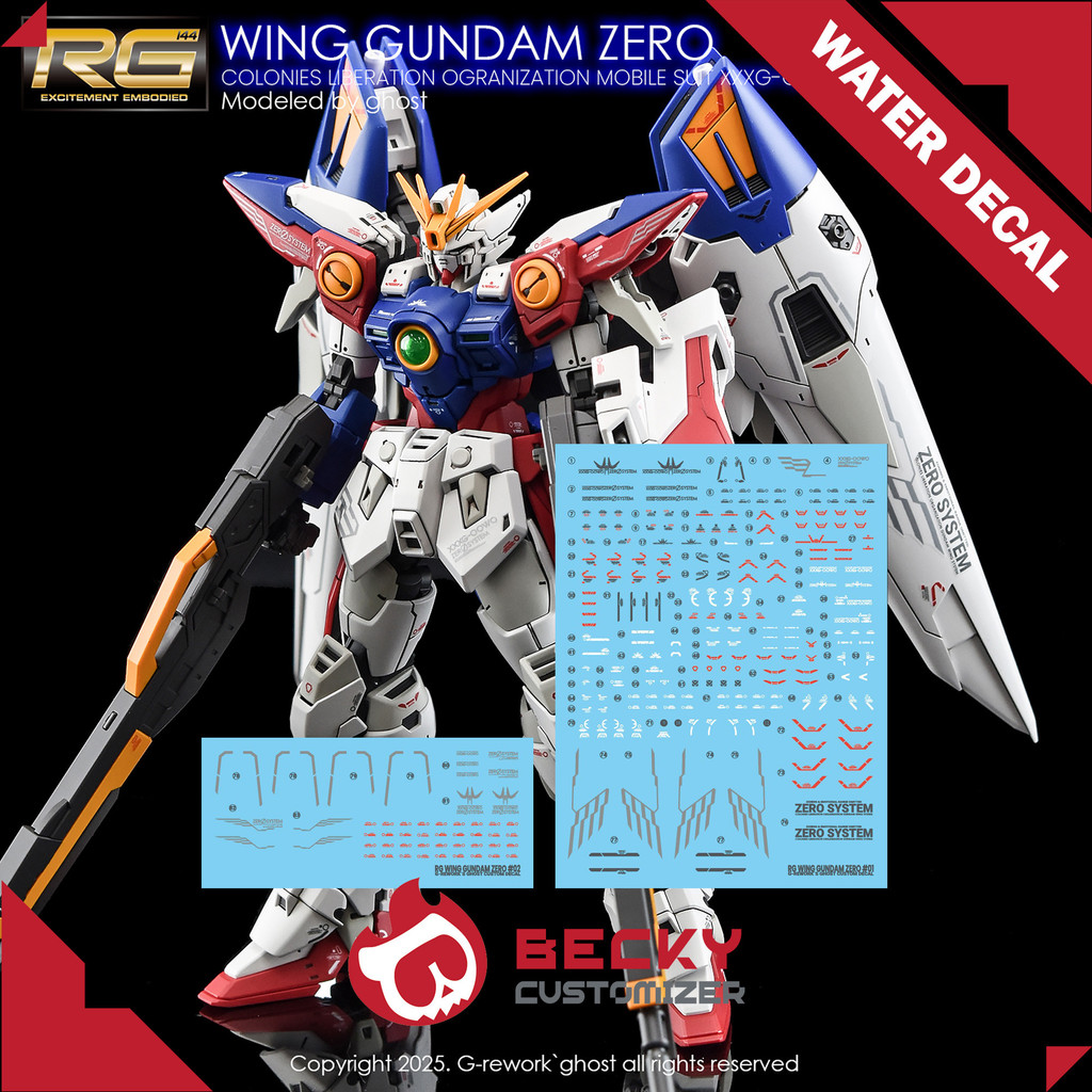 G-Rework [RG] WING GUNDAM ZERO (สติ๊กเกอร์สไลด์น้ําเท่านั้น) | Shopee ...