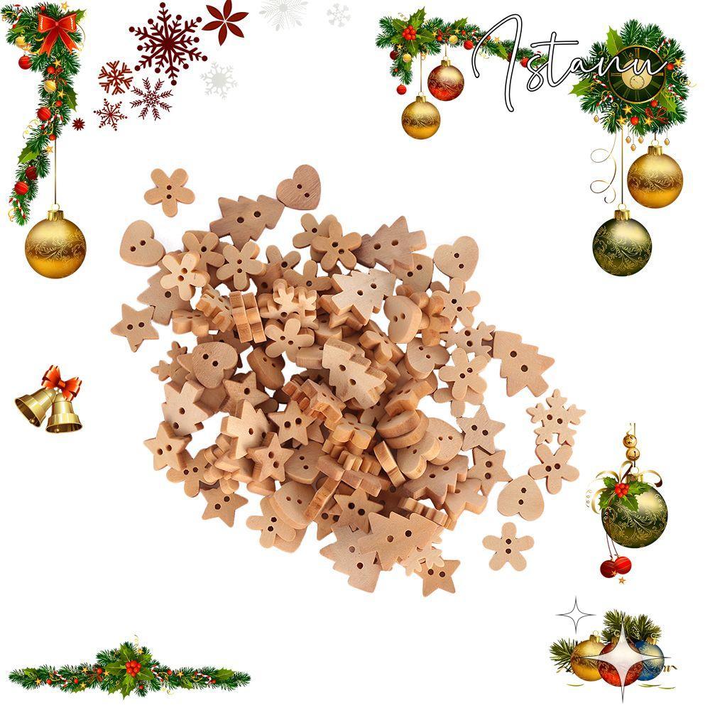ISTANU 100 ชิ้น/เซ็ต ChristmasTree รูปแบบ 2 หลุมเกล็ดหิมะตกแต่งผสม ...