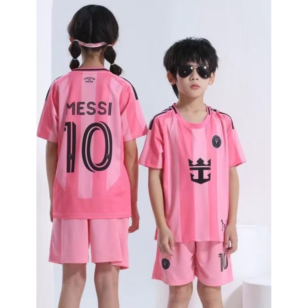 ใหม่ล่าสุด INTER MIAMI KIDS FOOTBALL Jersey SET AGES 1-15 ปี | Shopee ...