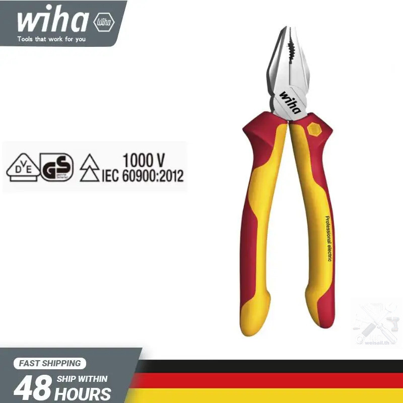 Wiha 26708 คีมรวมช่างไฟฟ้าหุ้มฉนวนเครื่องมือ 1000V พร้อมข้อต่อแบบไดนาม ...
