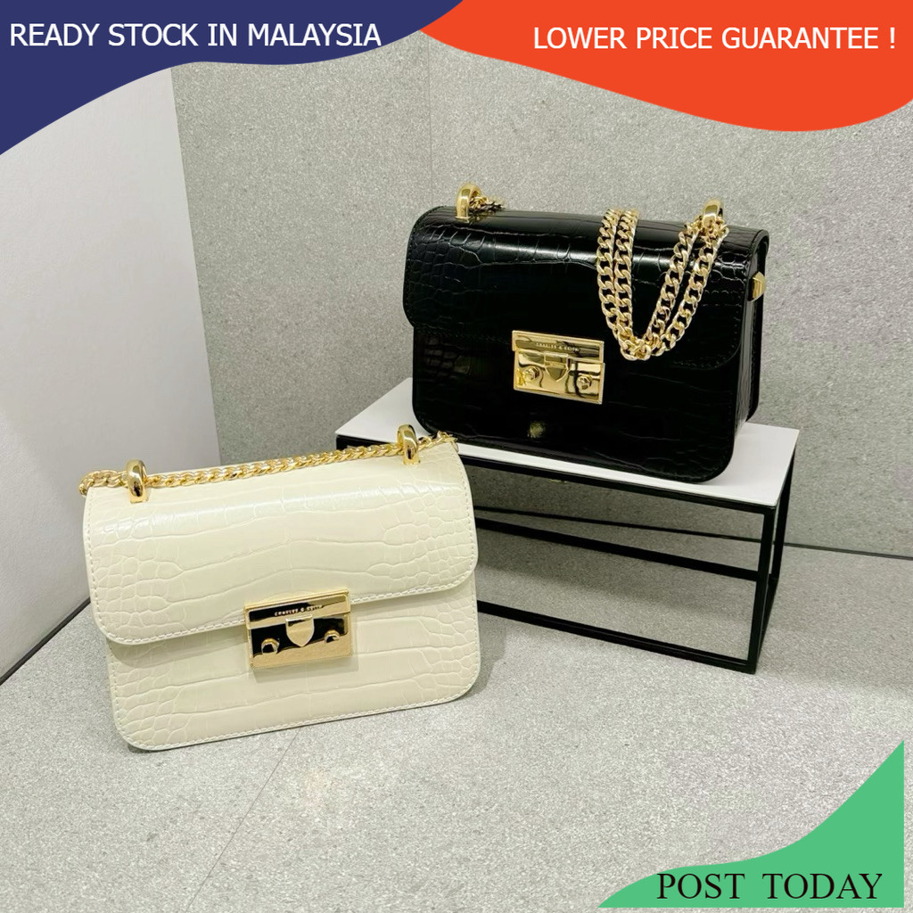AlvaCK Metallic Push Lock Chain กระเป๋าสะพายไหล่ผู้หญิง | Shopee Thailand
