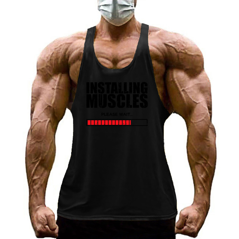 ติดตั้งกล้ามเนื้อ กรุณารอการพิมพ์ Y-back Tank Tops Gym Fitness เพาะกาย ...