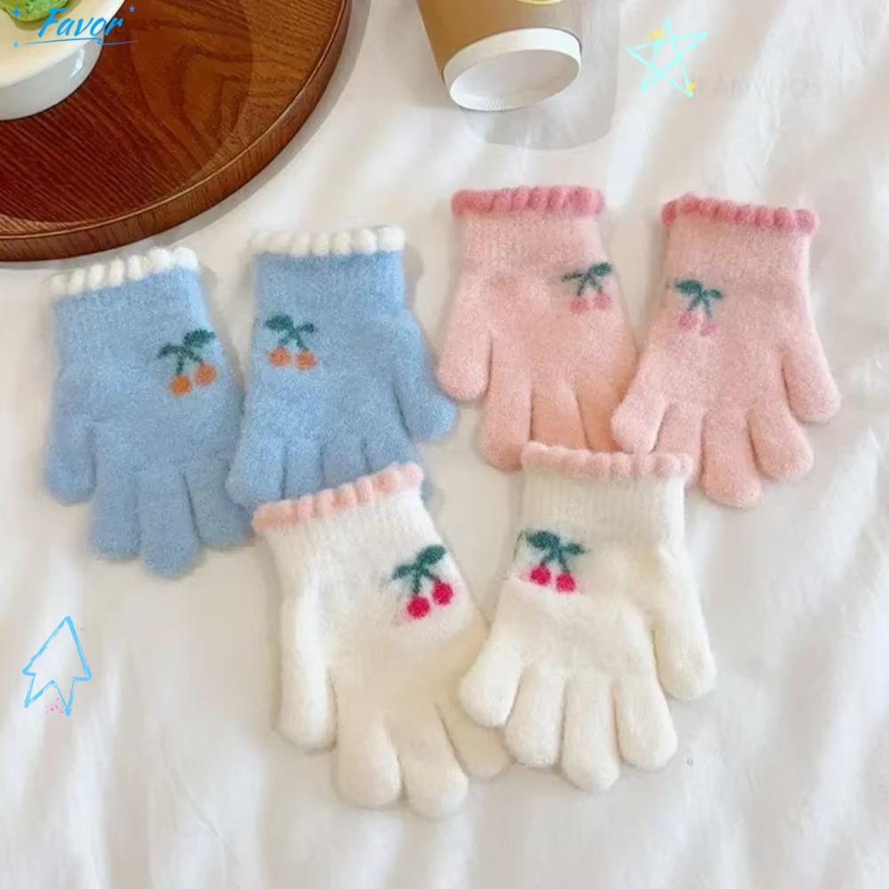 FAVIOR ถุงมือปั่นจักรยาน แบบห้านิ้วอุ่นและนุ่มสำหรับเด็ก เหมาะสำหรับฤดู ...