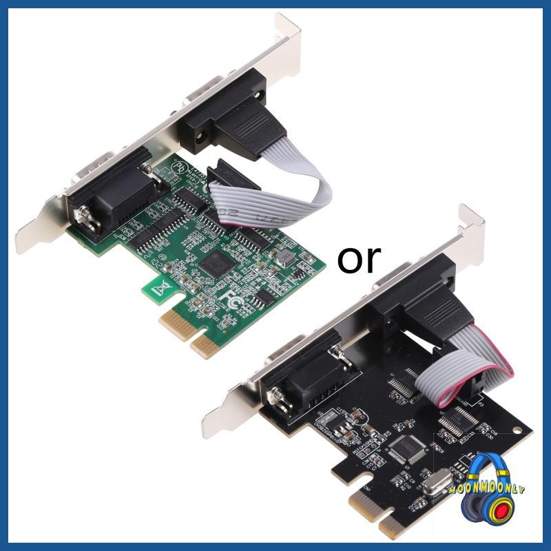 MOON PCIe Dual Serial การ์ดขยายชิป AX99100 2 พอร์ตอุตสาหกรรม DB9 COM ...