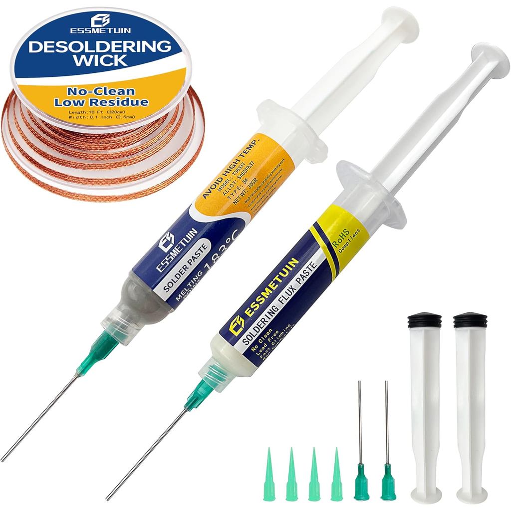 Solder Paste (Sn63/Pb37 30G) & No Clean Soldering Flux(10cc) for ...