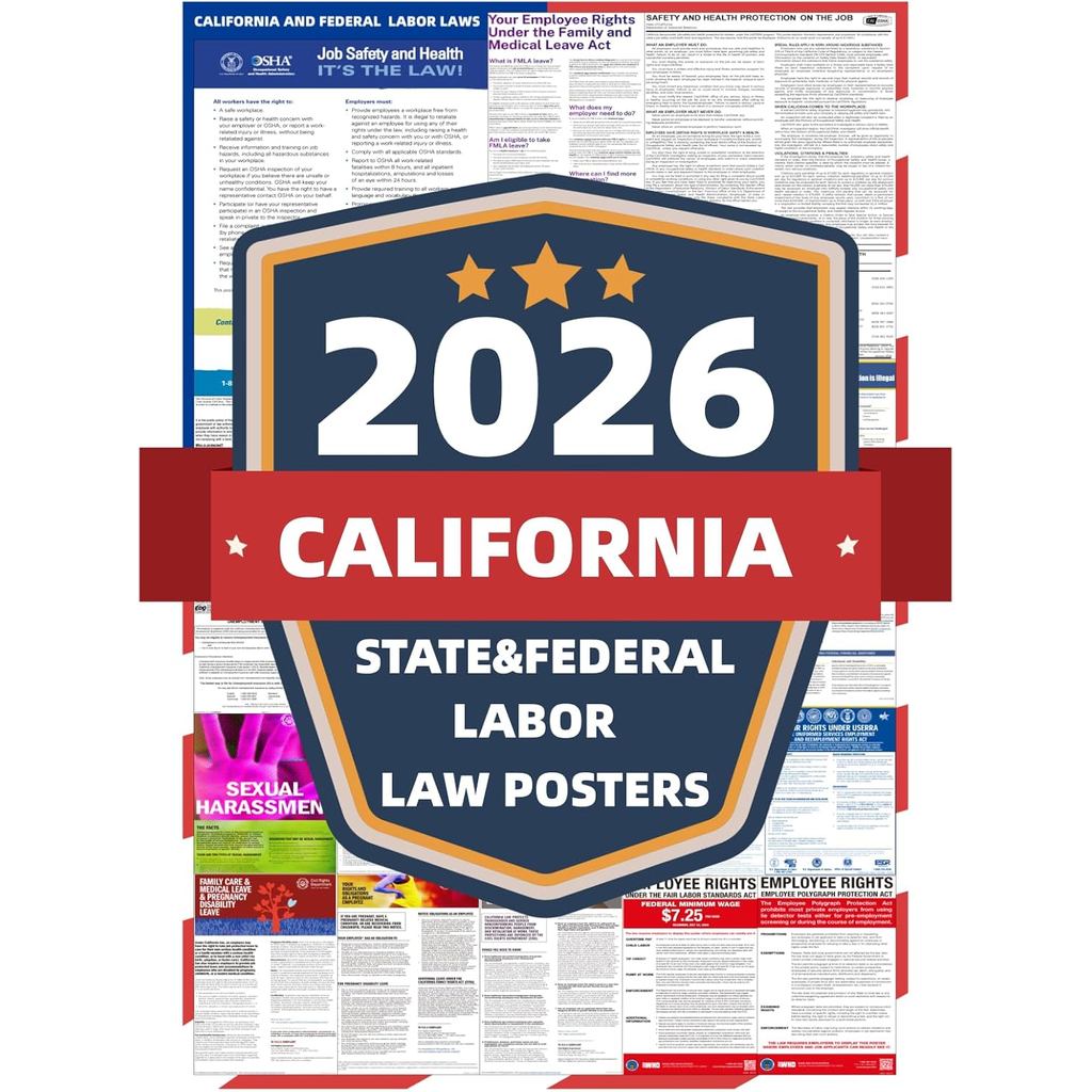 2026 California State and Federal Labor Laws Poster - English Version ...