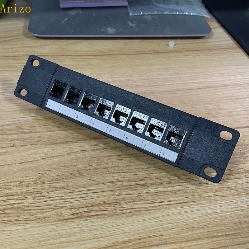 Arizo 8 พอร์ตตรง-ผ่าน CAT6 แผงแพทช์ RJ45 อะแดปเตอร์สายเคเบิล Keystone ...