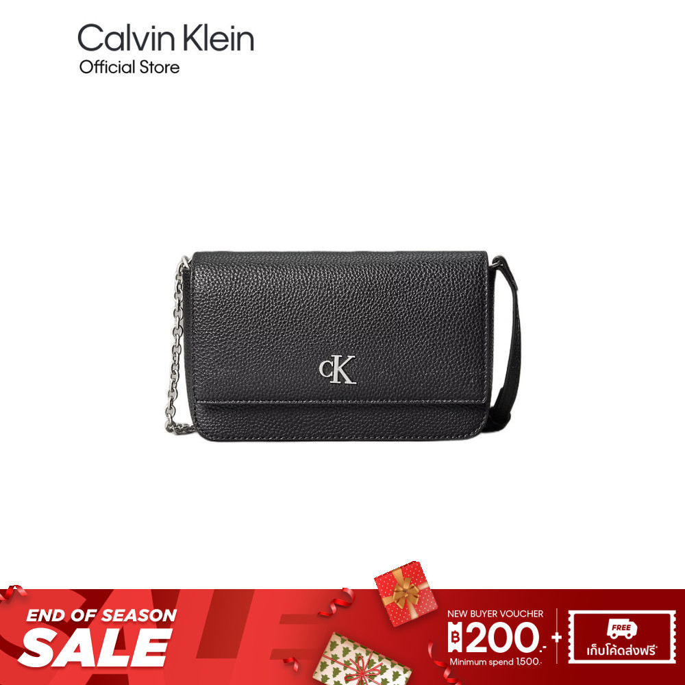 CALVIN KLEIN กระเป๋าสะพายข้างผู้หญิง Archive Hardware Flap Crossbody ...