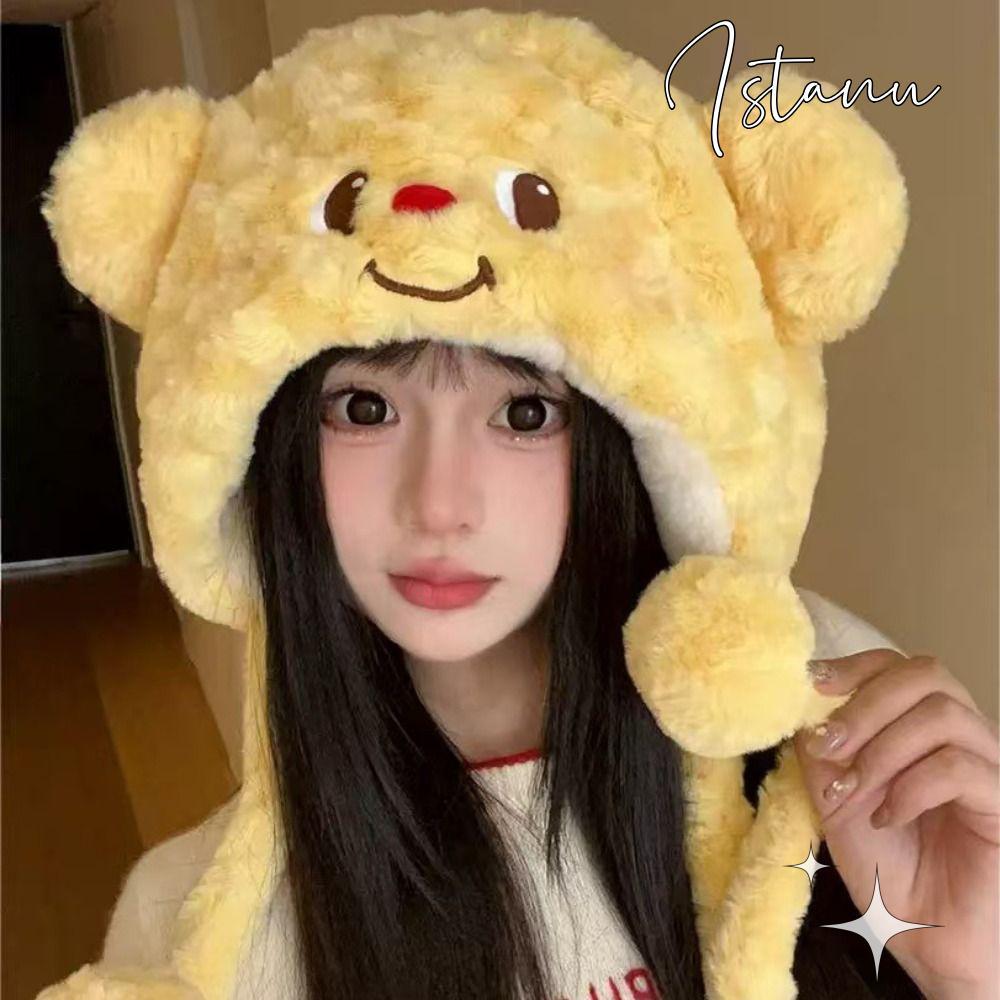 หมวก ISTANU Earflap Bonnet กันลมพร้อมปีกหู และหมวกฮู้ดหมีเนยการ์ตูน ...