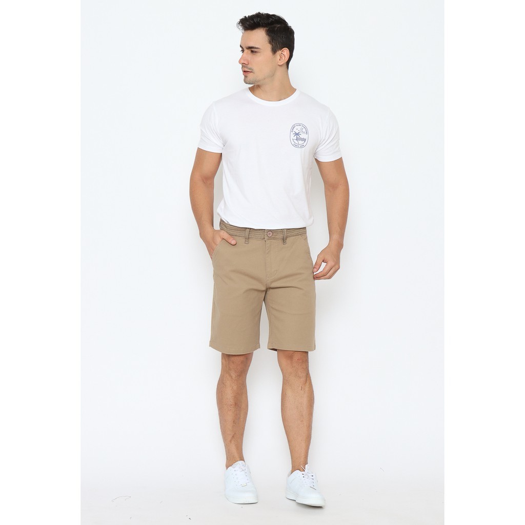 Planet Surf Clothing กางเกงขาสั้นผู้ชายสีกากีใหม่ 204K MWST10401-KHK ...