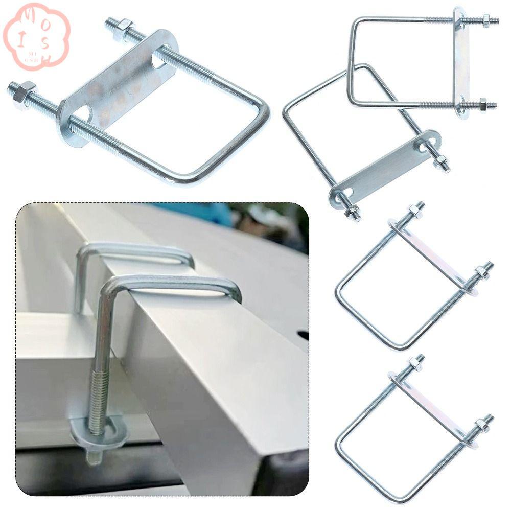 MIOSHOP 2 ชุด แคลมป์สี่เหลี่ยม, ท่อเหล็กสกรู U-Clamp, M6 U-bolt มุมขวา ...