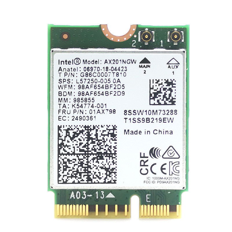 การ์ด Wifi 6 - AX201NGW 3000Mbps Dual Band 2.4Ghz/5Ghz 574Mbps 2400Mbps ...