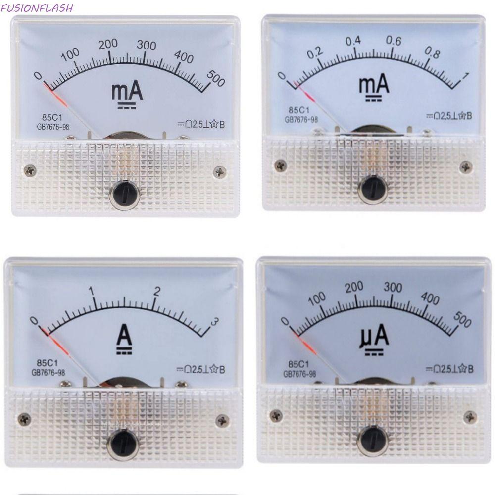 FUSIONFLASH Analog แผงแอมป์มิเตอร์, DC 100uA/500uA/1mA Amp เมตร, หัว ...