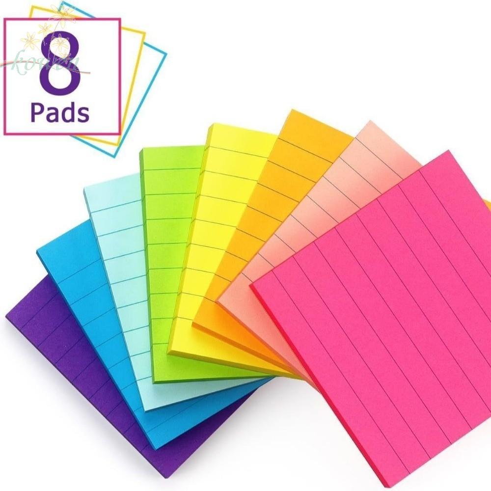 KOWEN 8 ชิ้น Self Sticky Notes Pad, Self-กาว N ครั้ง Memo Pad กระดาษ ...