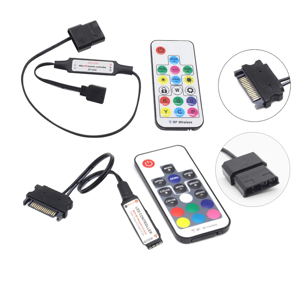 SATA Molex RGB Controller 5V 3Pin 12V 4Pin สําหรับคอมพิวเตอร์ Cpu กรณี ...