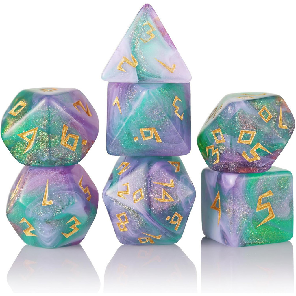 Multi-Sided Clear Dice Set 7 ชิ้น/เซ็ตเกมลูกเต๋าอุปกรณ์เสริม Polyhedral ...